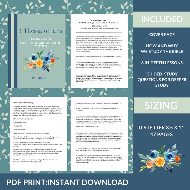 GUIDED BIBLE STUDY 1 Thessalonians Digital Bible Study In-depth Bible ...