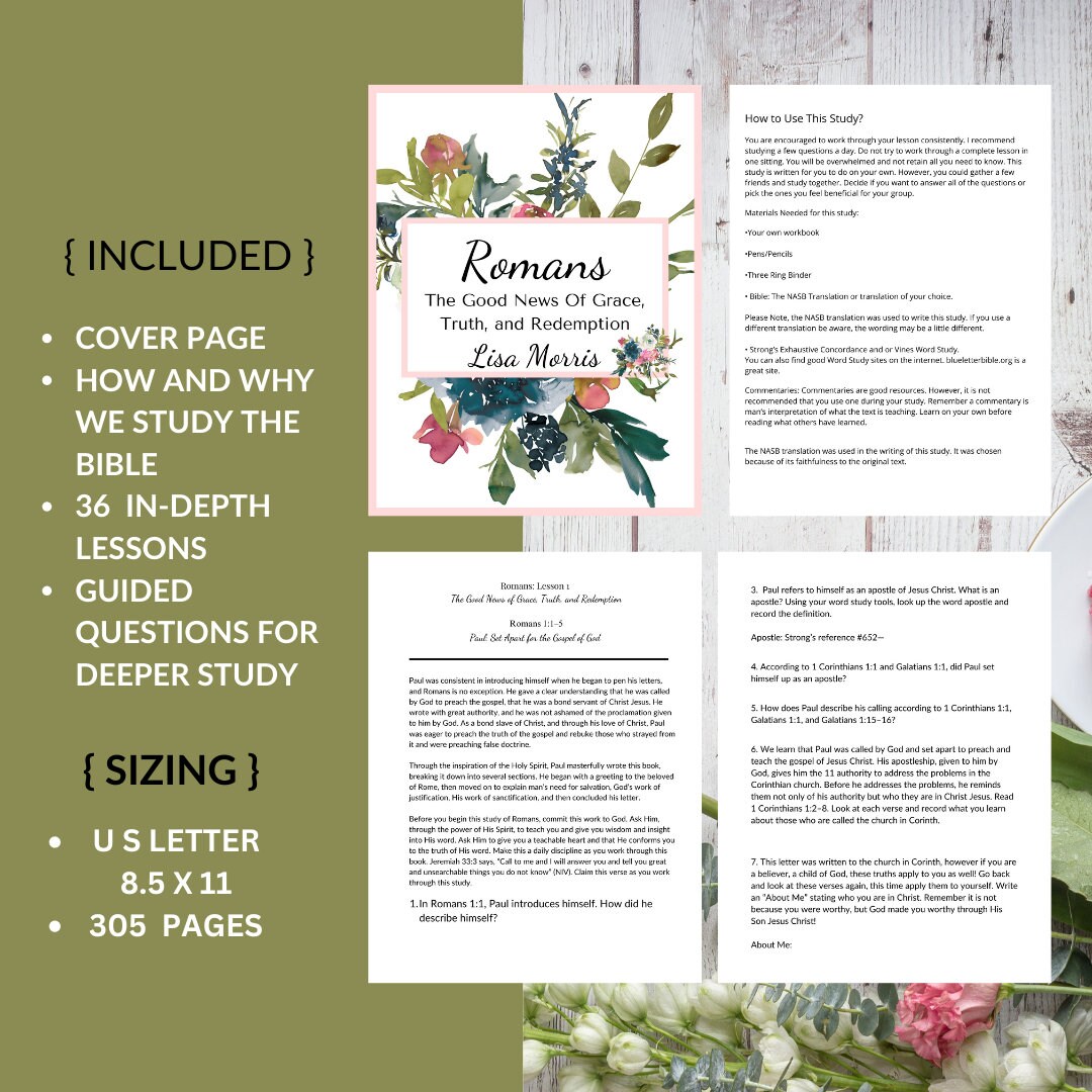 In-depth Bible Study of Romans Printable Bible Study Guide Digital ...