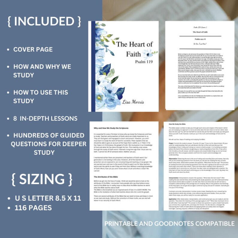 In-depth Bible Study in Psalm 119 Printable Bible Study Guide Digital ...