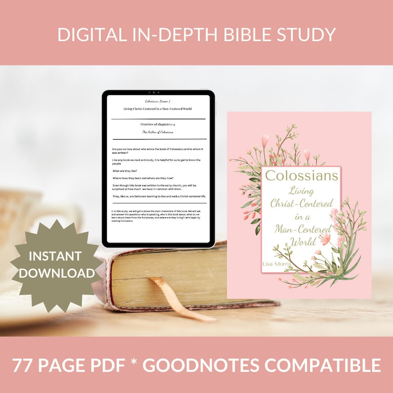 Colossians Bible Study Guide, In-depth Scripture Workbook (PDF Download ...