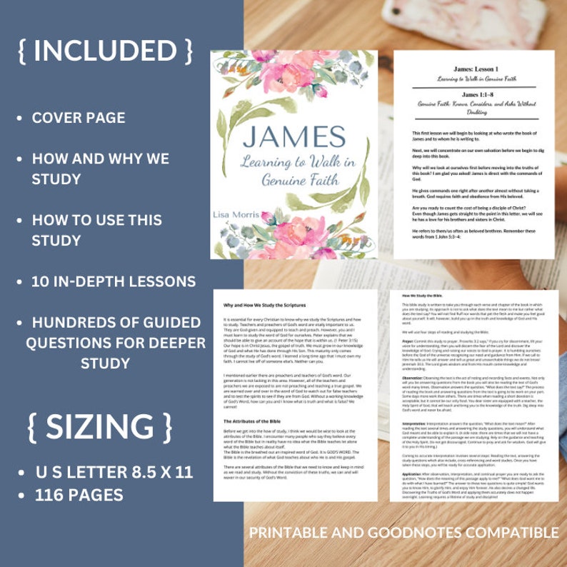 In-depth Bible Study in James Printable Bible Study Guide Digital ...
