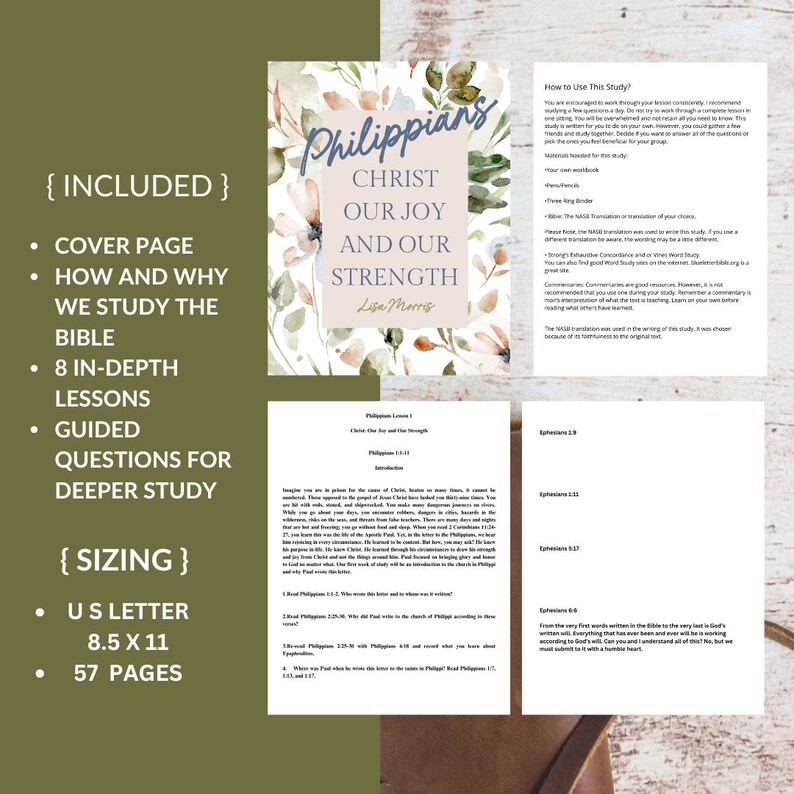 PHILIPPIANS Printable Bible Study Guide Digital Scripture Study ...