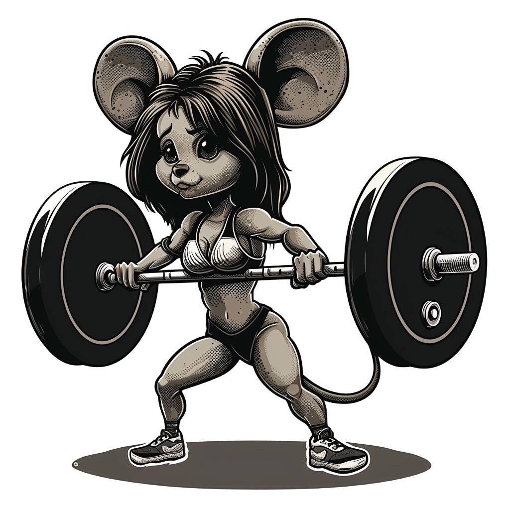 The Girl Mouse Powerlifter Sticker. You Can Choose 1 or Set. - Etsy