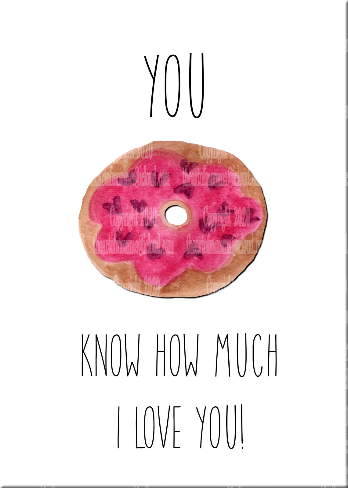 You donut know how much I love you Card Template | Etsy