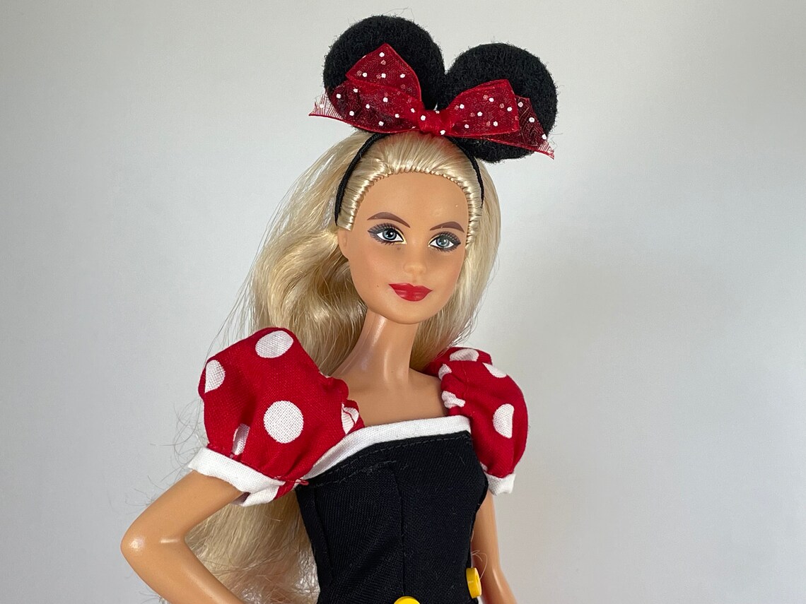 Handmade Fashion Doll Clothes - Minnie Mouse Puff Sleeve Dress - Etsy
