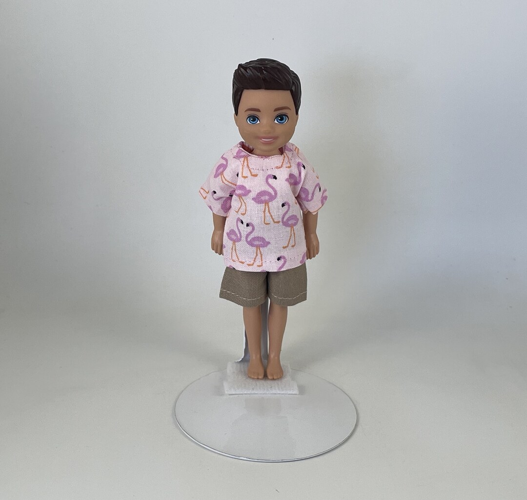 Boy Chelsea - Pink Flamingo With Khaki Shorts Two Piece Outfit - Etsy