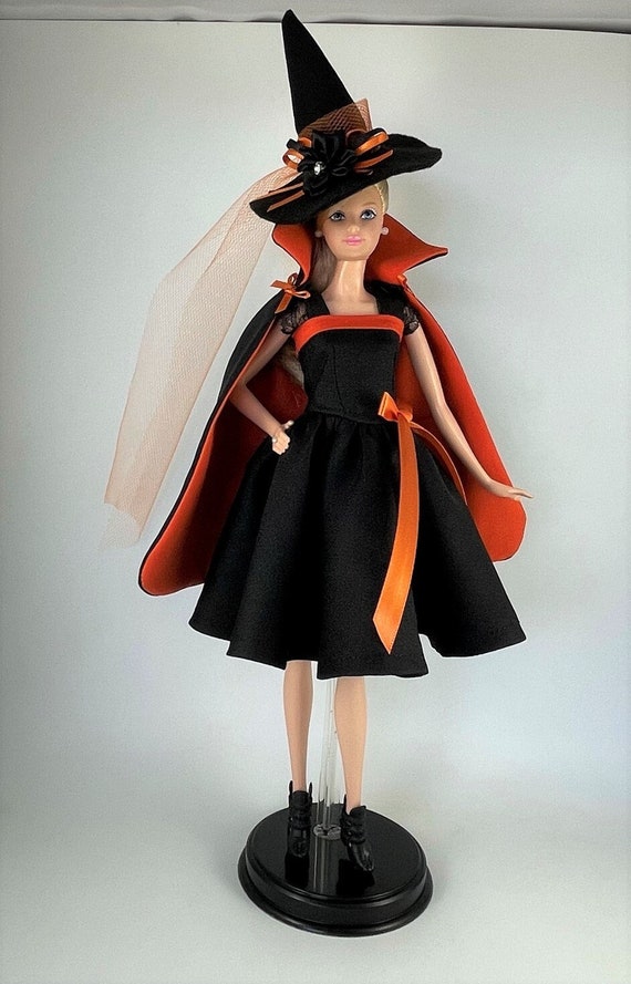 Handmade Fashion Doll Clothes Black/orange Witch Halloween - Etsy