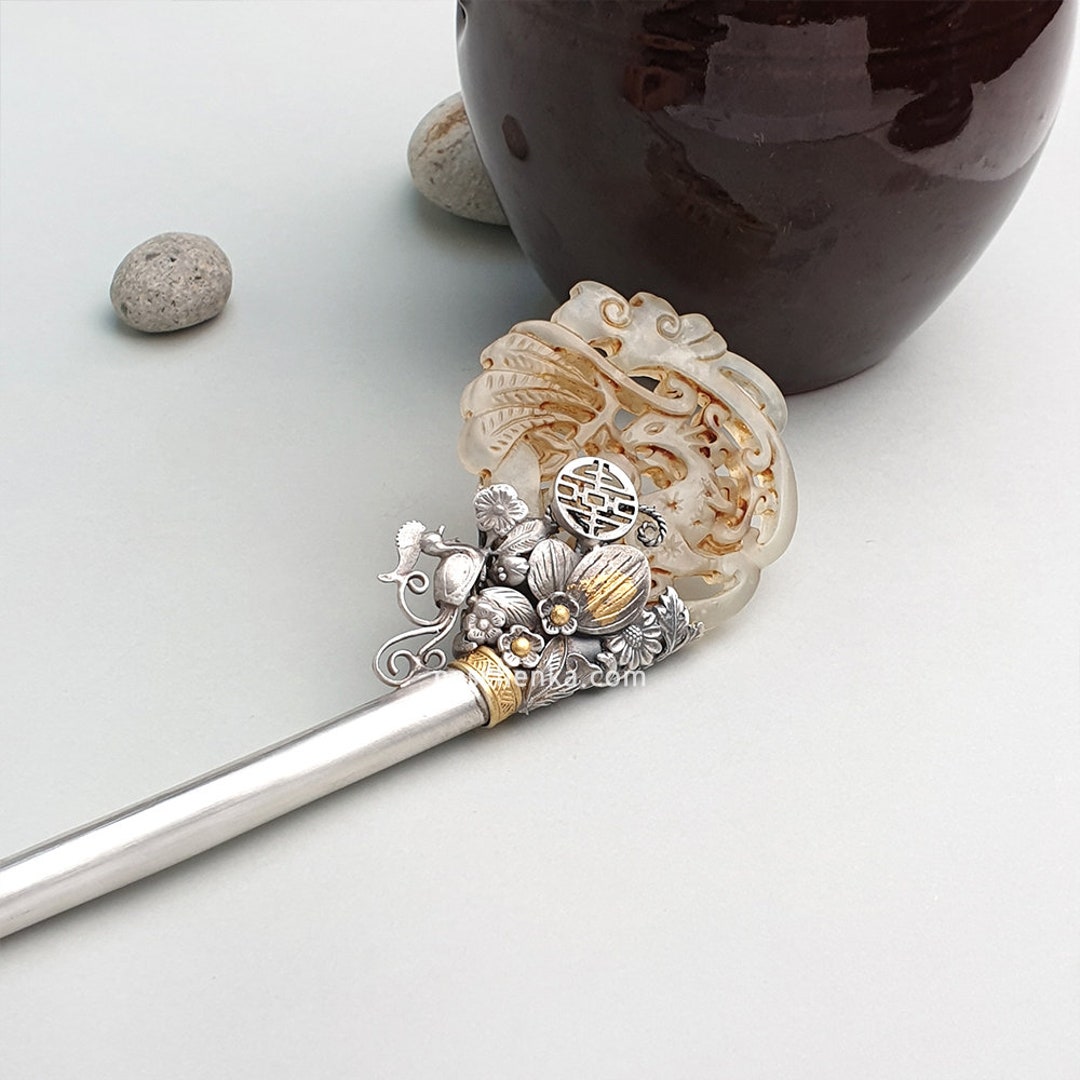 Korean Hair Handcrafted Sterling Silver Binyeo Traditional Korean ...