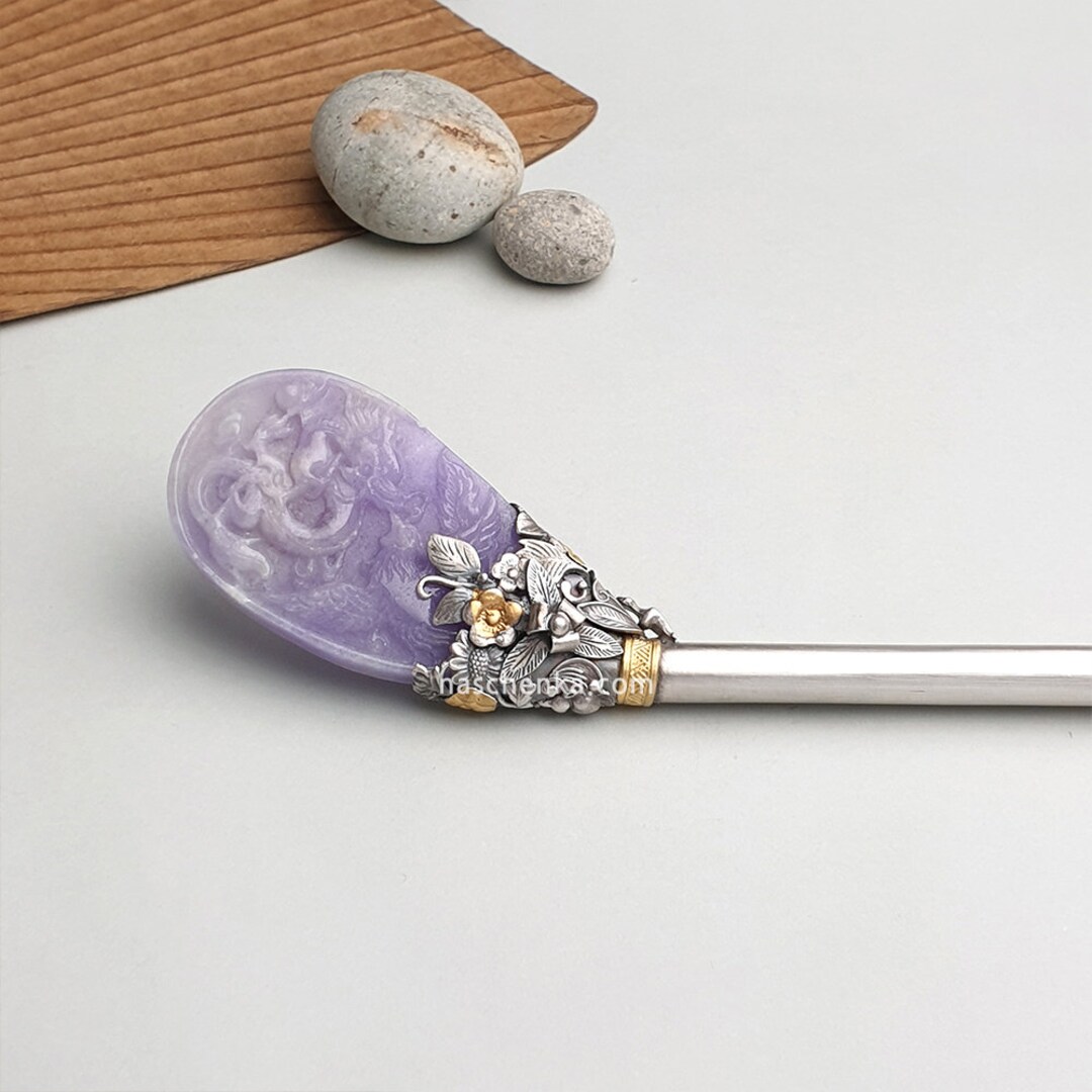 Jade Hair Stick Silver Binyeo Korean Royal Heritage High-end Jewelry ...
