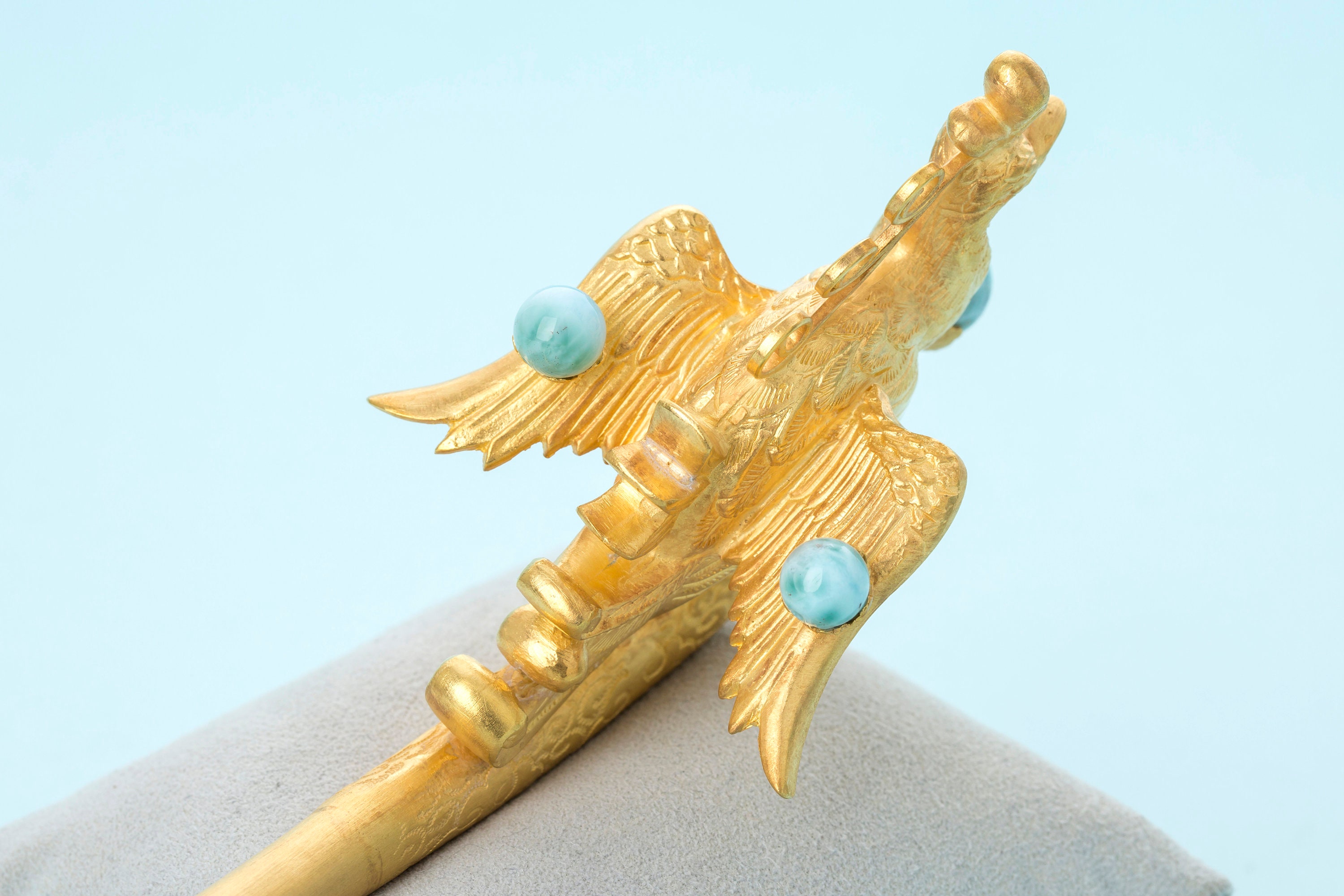Korean Royal Phoenix Silver Handcrafted Sterling Silver Binyeo 봉황 비녀 ...