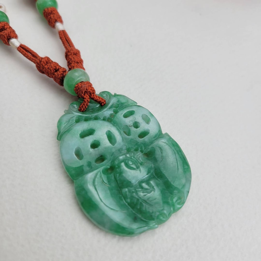 Natural Jade and Korea Knot Handmade Necklace - Etsy