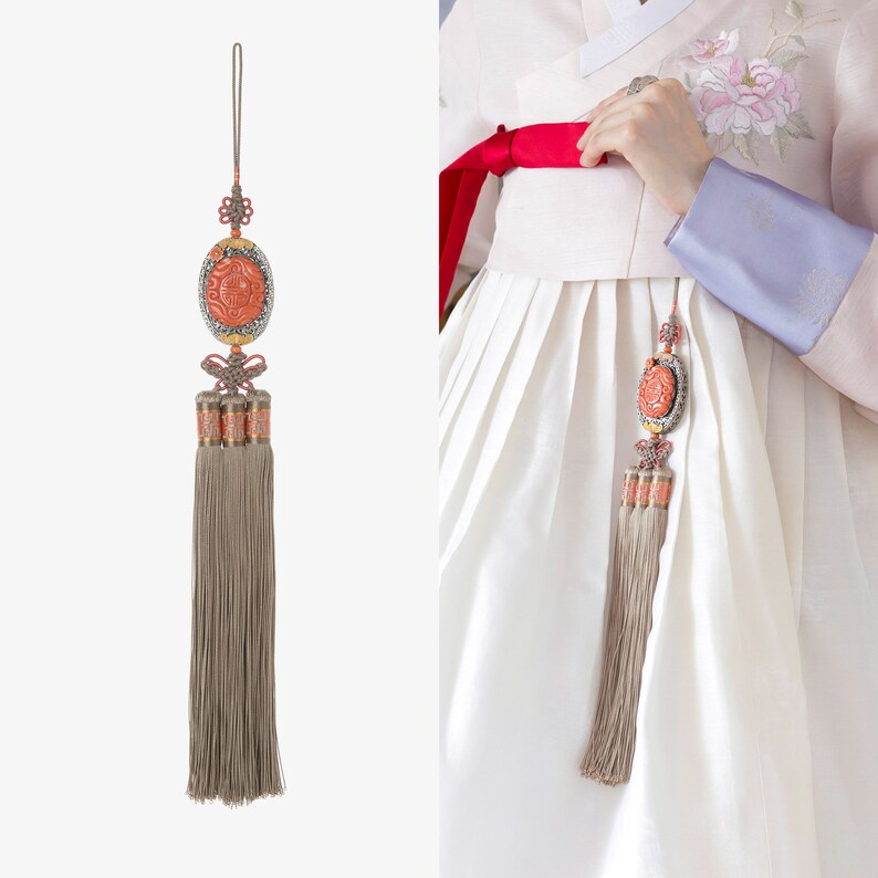 NASCHENKA Handmade Coral Norigae | Luxury Korean Heirloom for Wedding ...