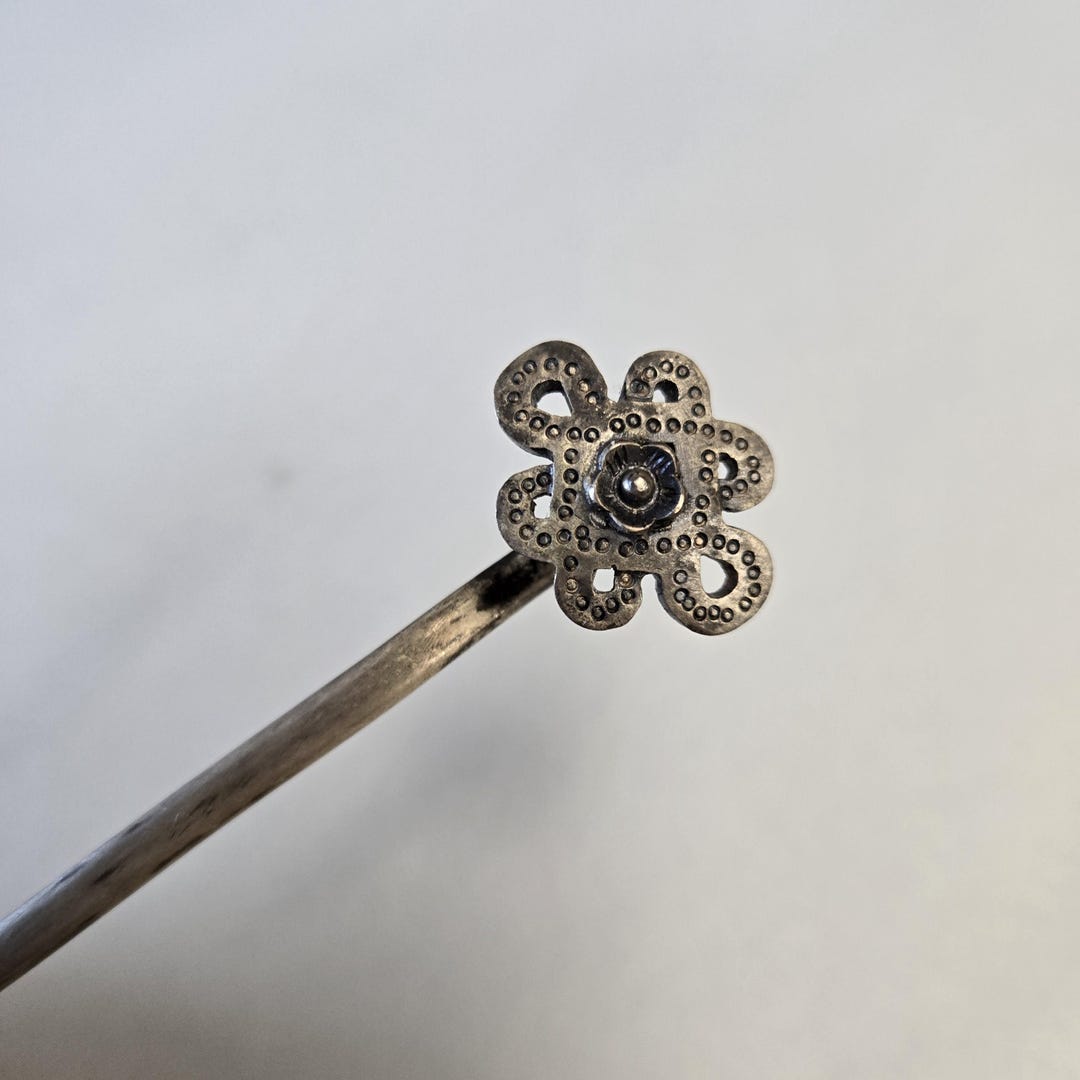 Silver Vintage Handcrafted Sterling Silver Binyeo 비녀 Korea Pattern ...