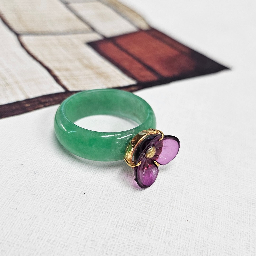 Seoul Traditional Korean Accessories Jadeite Ring 45 Mm Slim Jade Band ...