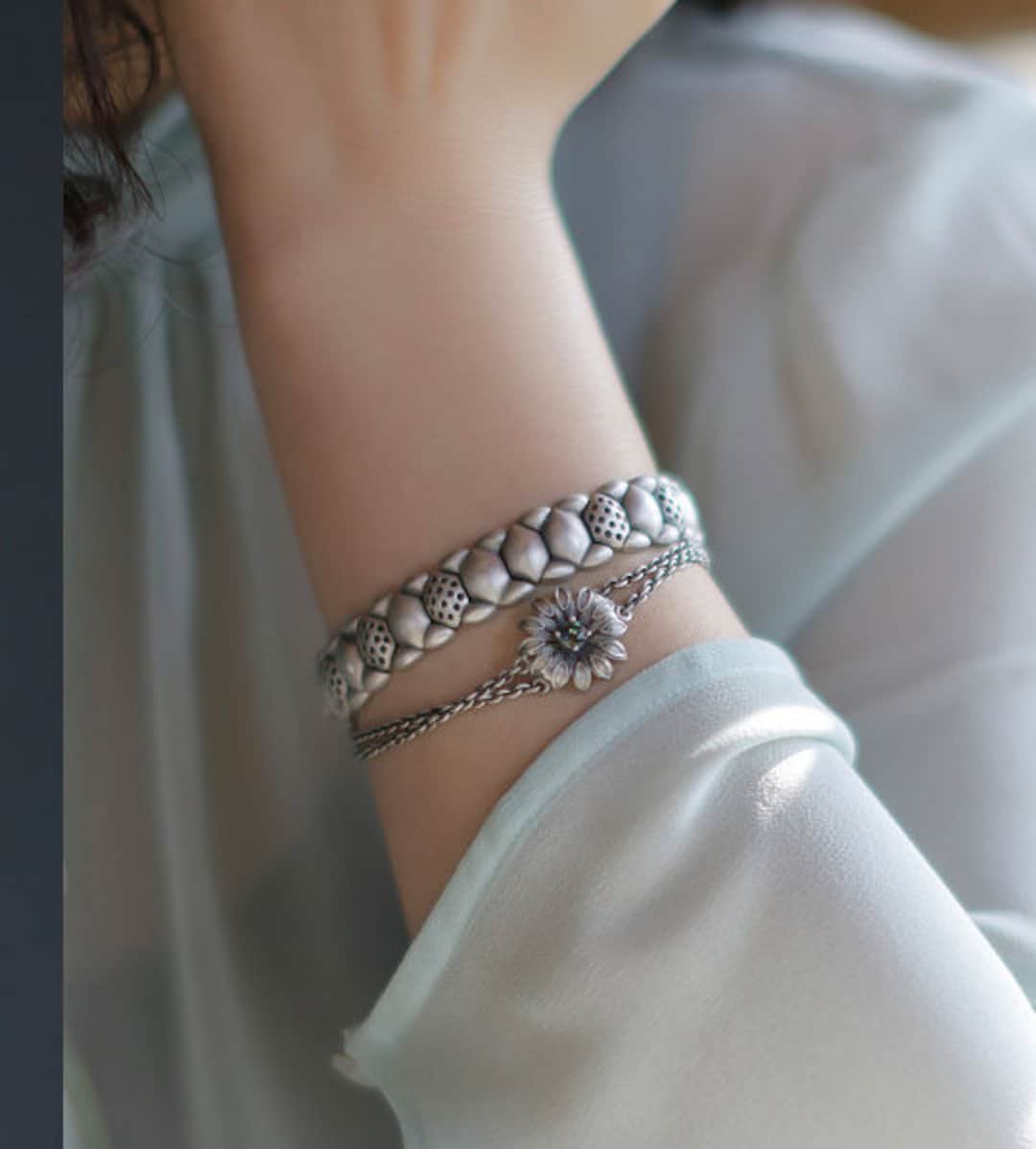 Seoul Pure 925 Sterling Silver Korean Knot Link Bracelet for - Etsy