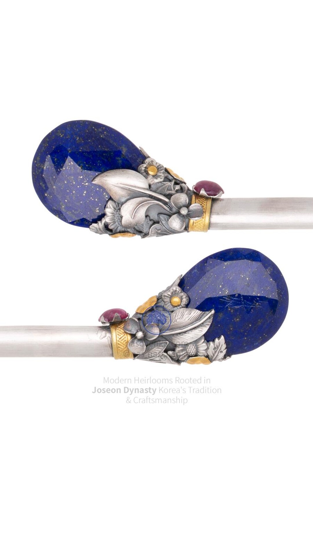 Korean Hair Binyeo Korean Silver Blue Lapis Lazuli Hairpin Hanbok ...