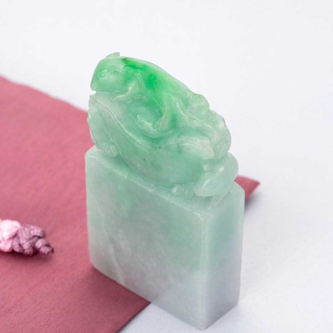 Genuine Jadeite Jade Burma Jade Stamp, Wonderful Jade or Green Stone ...