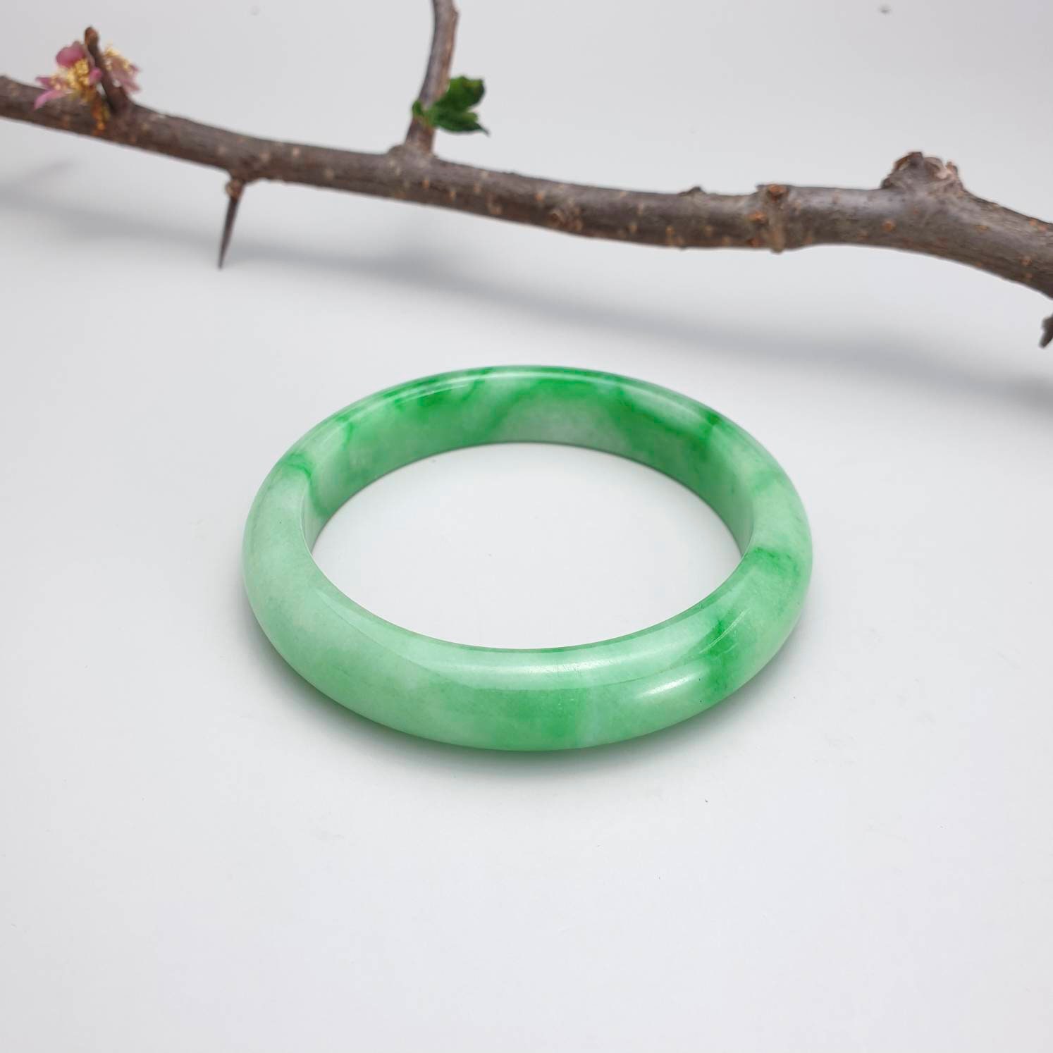 Green Natural Jadeite Bangle Bracelet, Myanmar Burmese Jade (61mm) - Etsy