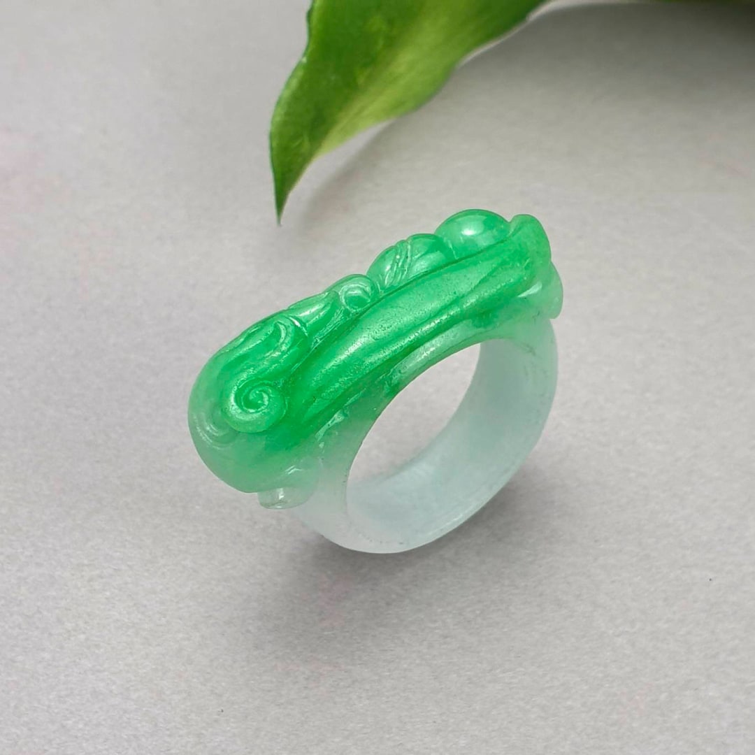 Rings, thumb rings ,Green jade band rings, US 10.5 hanbok rings ,jade ...