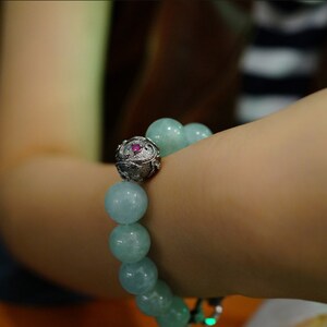 Seoul Jade Bead Bracelet Silver Jewelry for Women and Mankorean Fashion ...