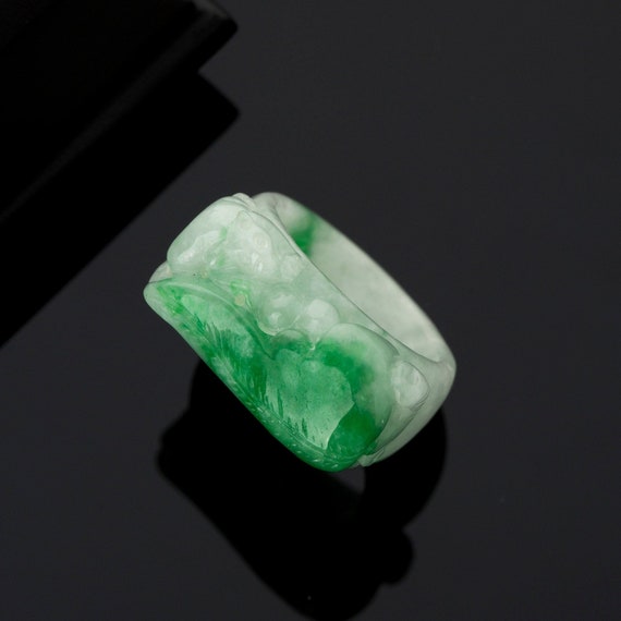 Jade jewelry rings thumb rings Genuine Green Jade Band Ring | Etsy