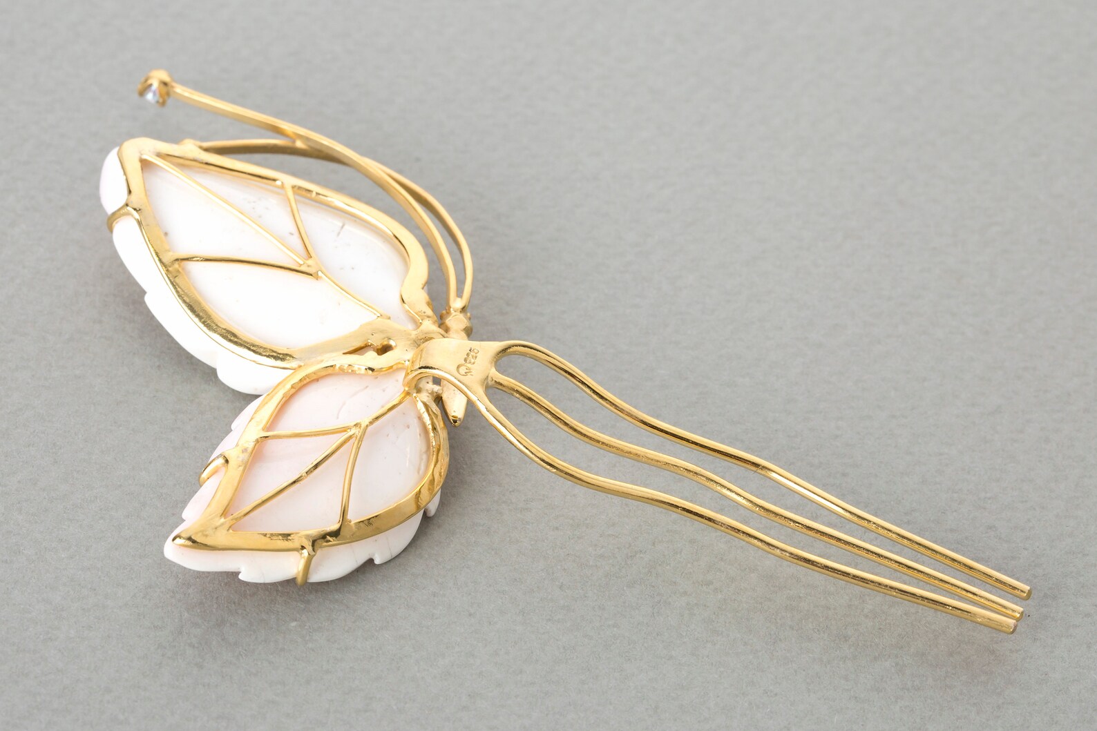 Korean Hair Pin Pink Conch Shell Butterfly Hair Stick, Sterling Silver ...