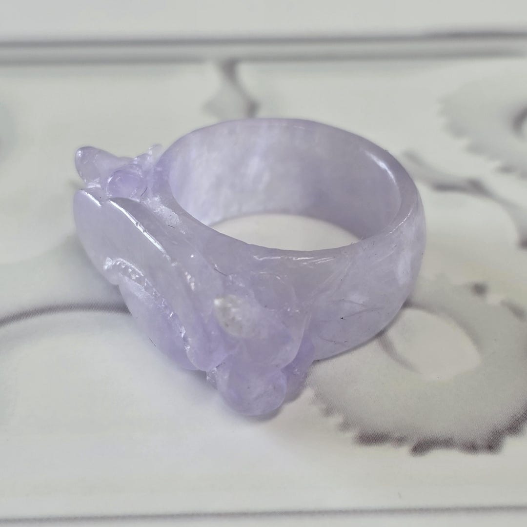 7 3/4 ~ 8 1/4 Wonderful Purple Seoul Jadeite Ring Jade for Women ...