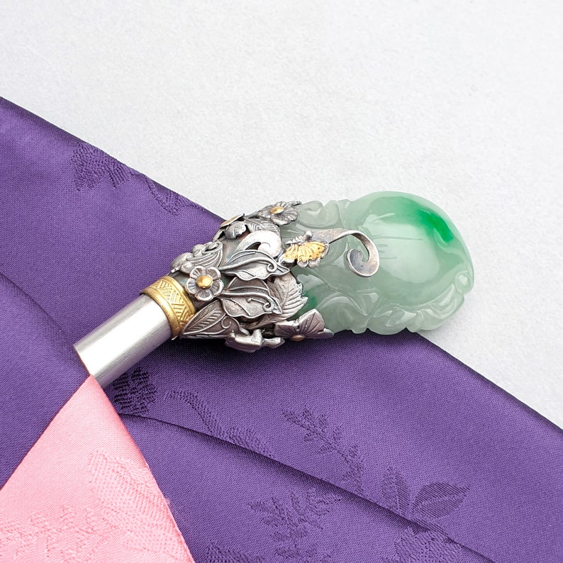 Binyeo Jade Silver Seoul NASCHENKA Traditional Korean Hanbok Long ...