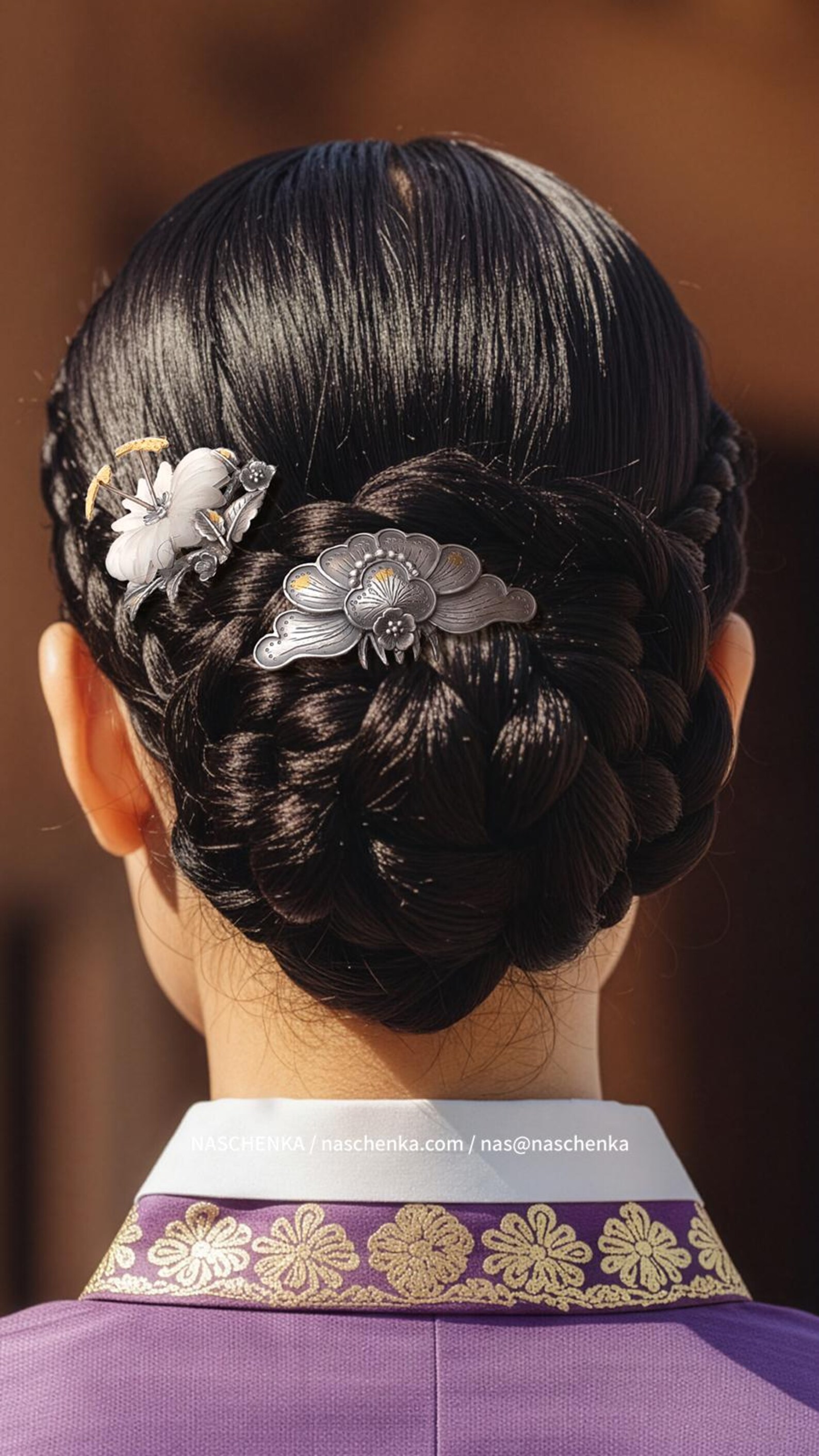 Dwikkoji (뒤꽂이) Korean Traditional NASCHENKA Silver Lotus Hair Pin ...