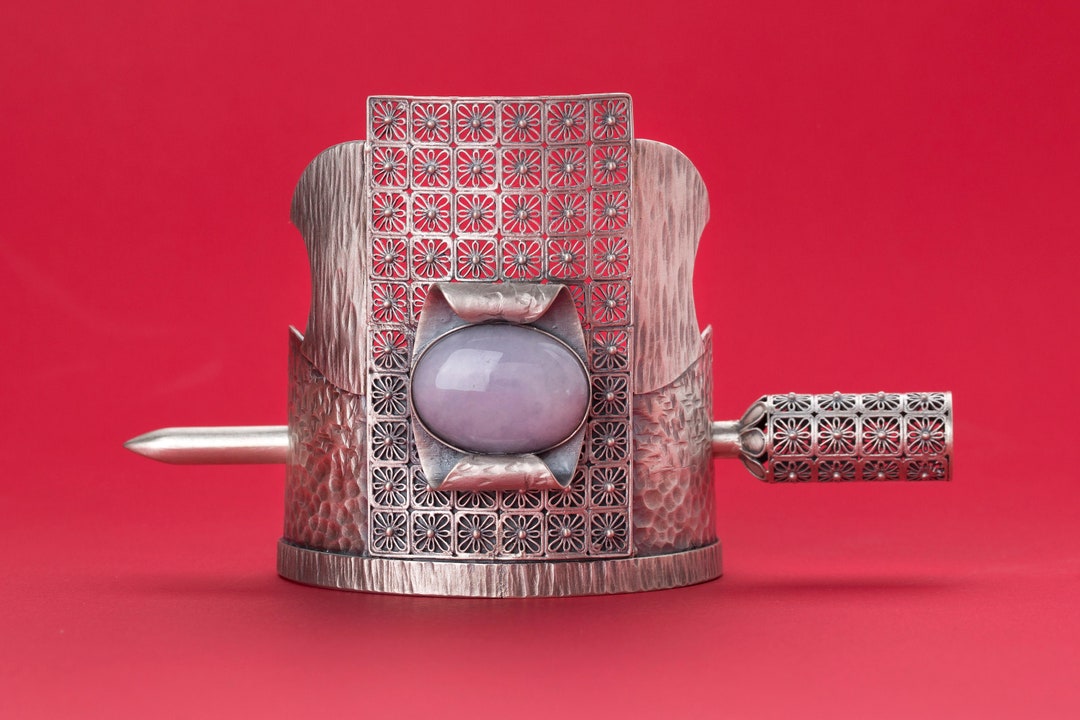 Joseon Royal Crown Hair Pin | Sterling Silver Korean Ornament - Etsy