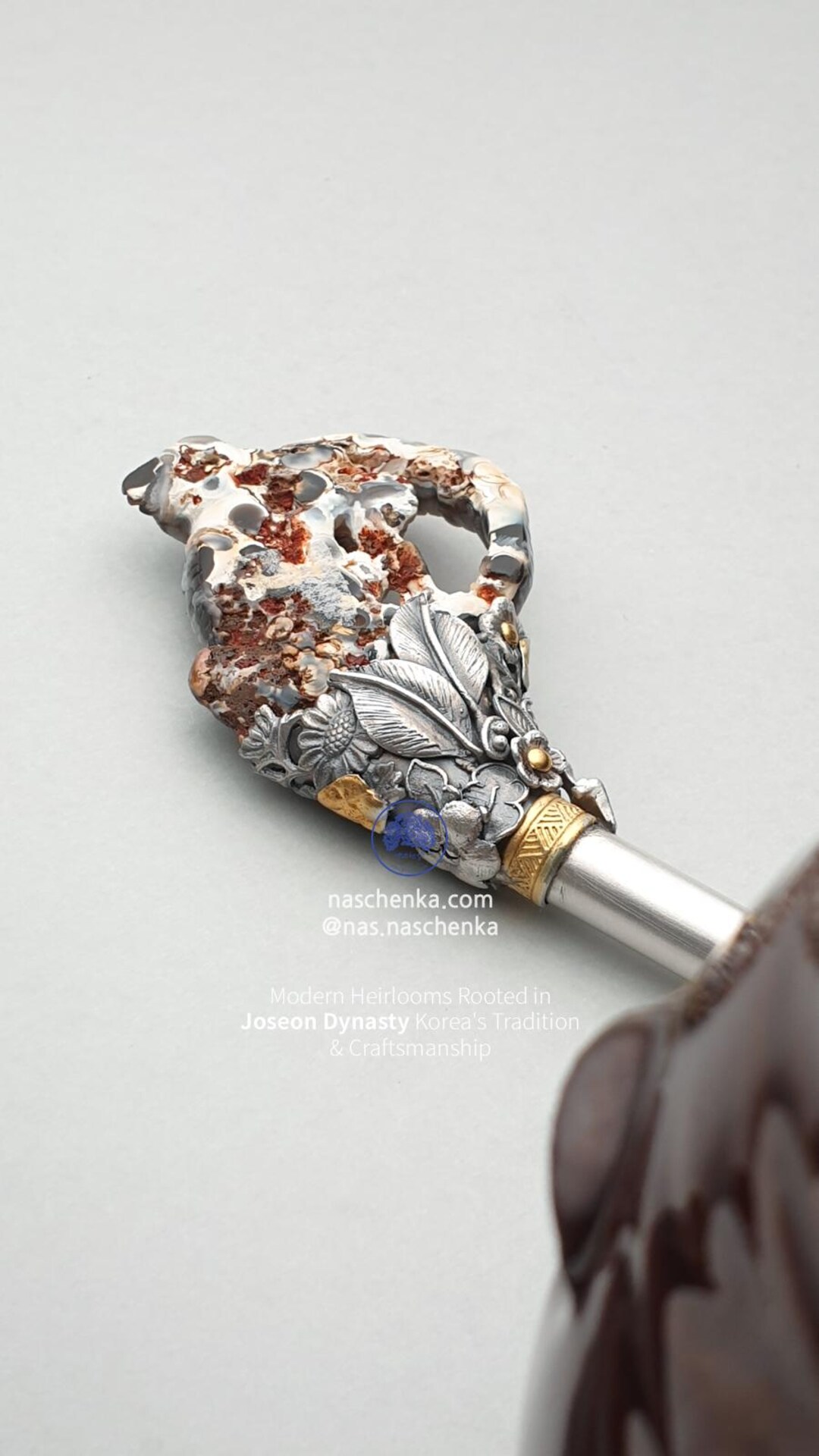 Handcrafted Sterling Silver Binyeo Seoul Agate Korean Hanbok NASCHENKA ...