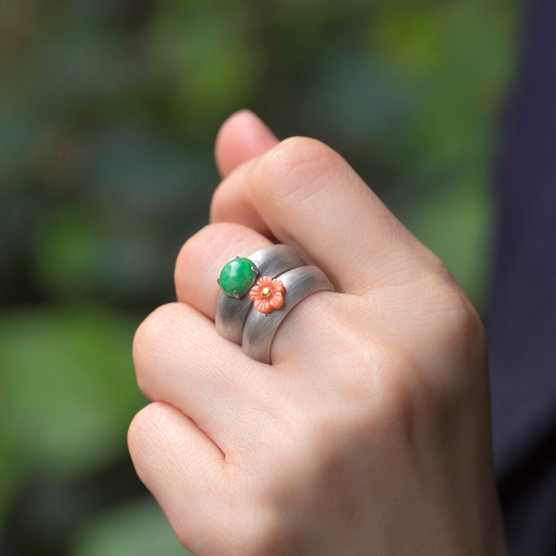 Seoul NASCHENKA Traditional Korean Hanbok Silver Rings Set Accessories ...