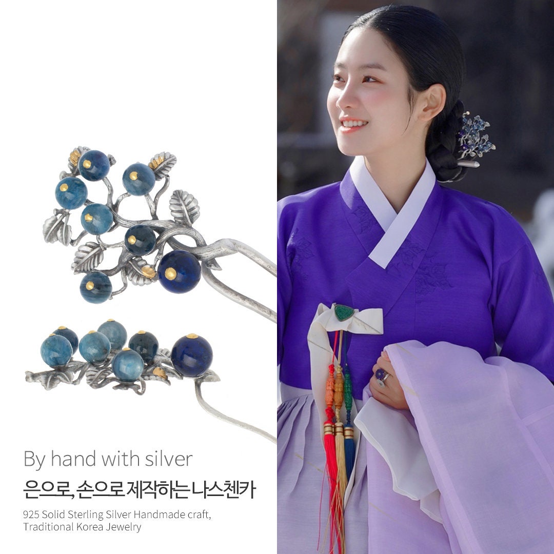 Korean Hair Clip Traditional Korean Stick for Hanbok Blue - Etsy