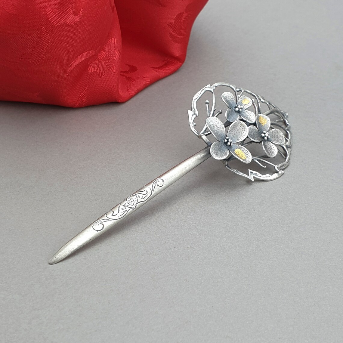 Hair stick korean hair stick for hanbok binyeo silver hair | Etsy