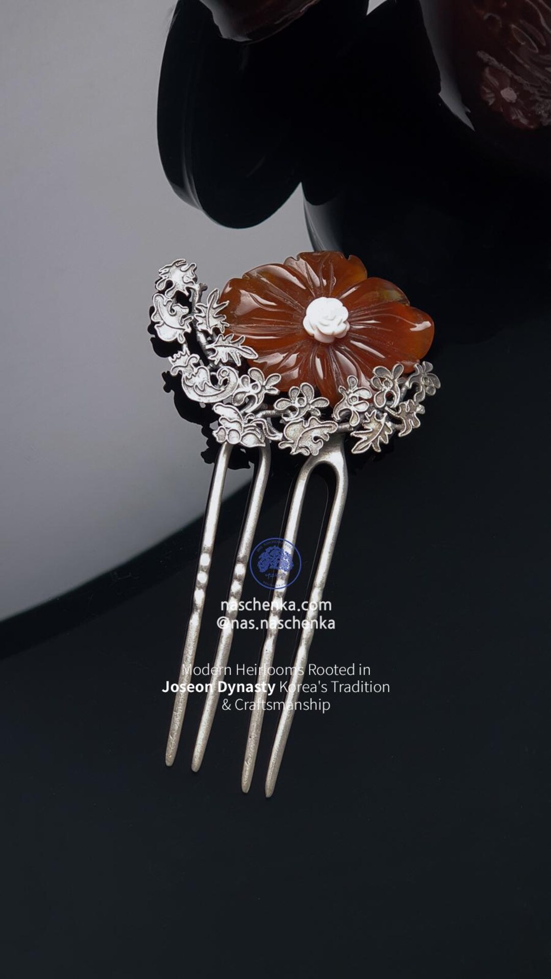 Korean Traditional Wide and Big Flower Hairpin Silver – Handmade Joseon ...