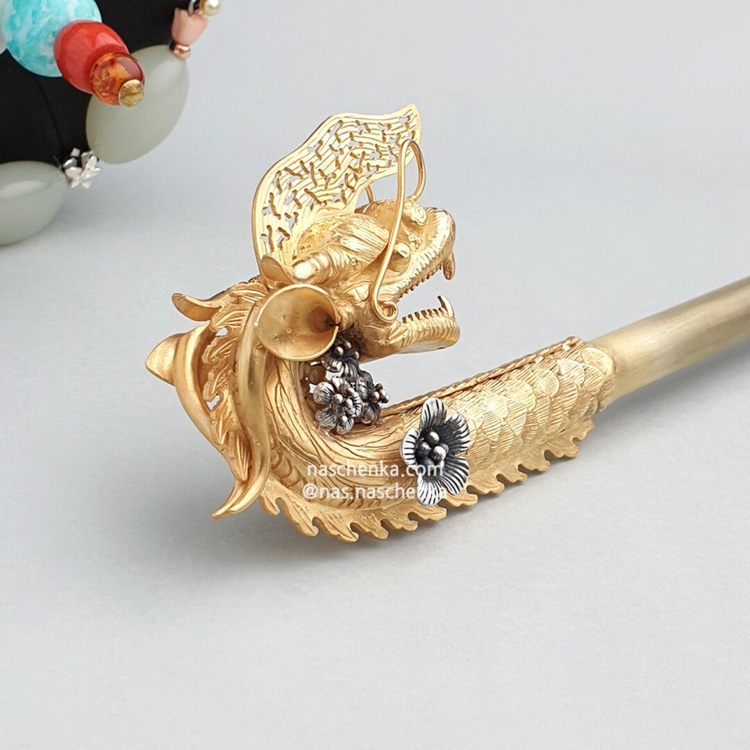 Joseon Royal Court Dragon Hairpin – 34.5 Cm Authentic Handcrafted High ...