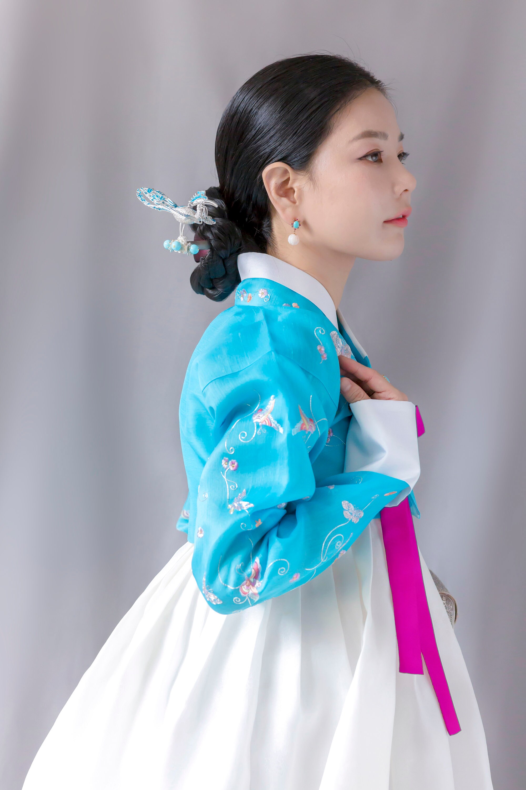 Blue Phoenix Binyeo: Korean Sterling Silver Hair Pin - Etsy