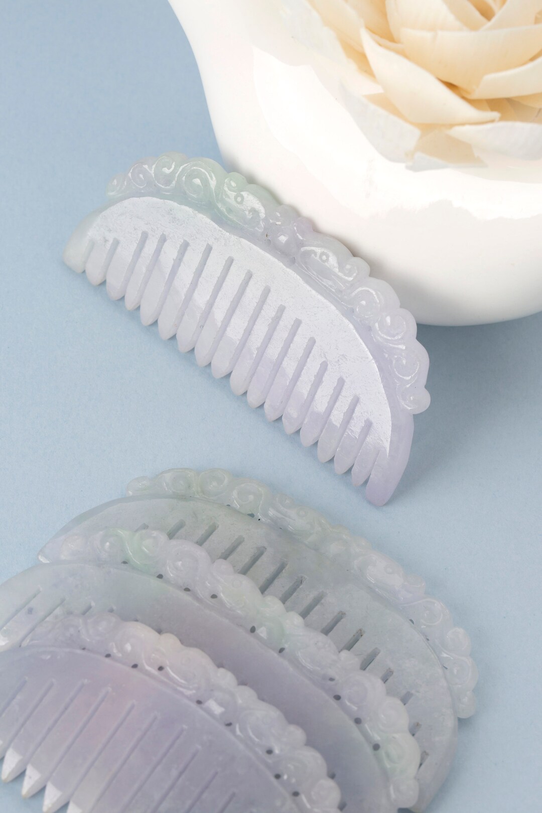 Natural Purple Jade Comb, Jade Comb, Healing Hair Comb - Etsy