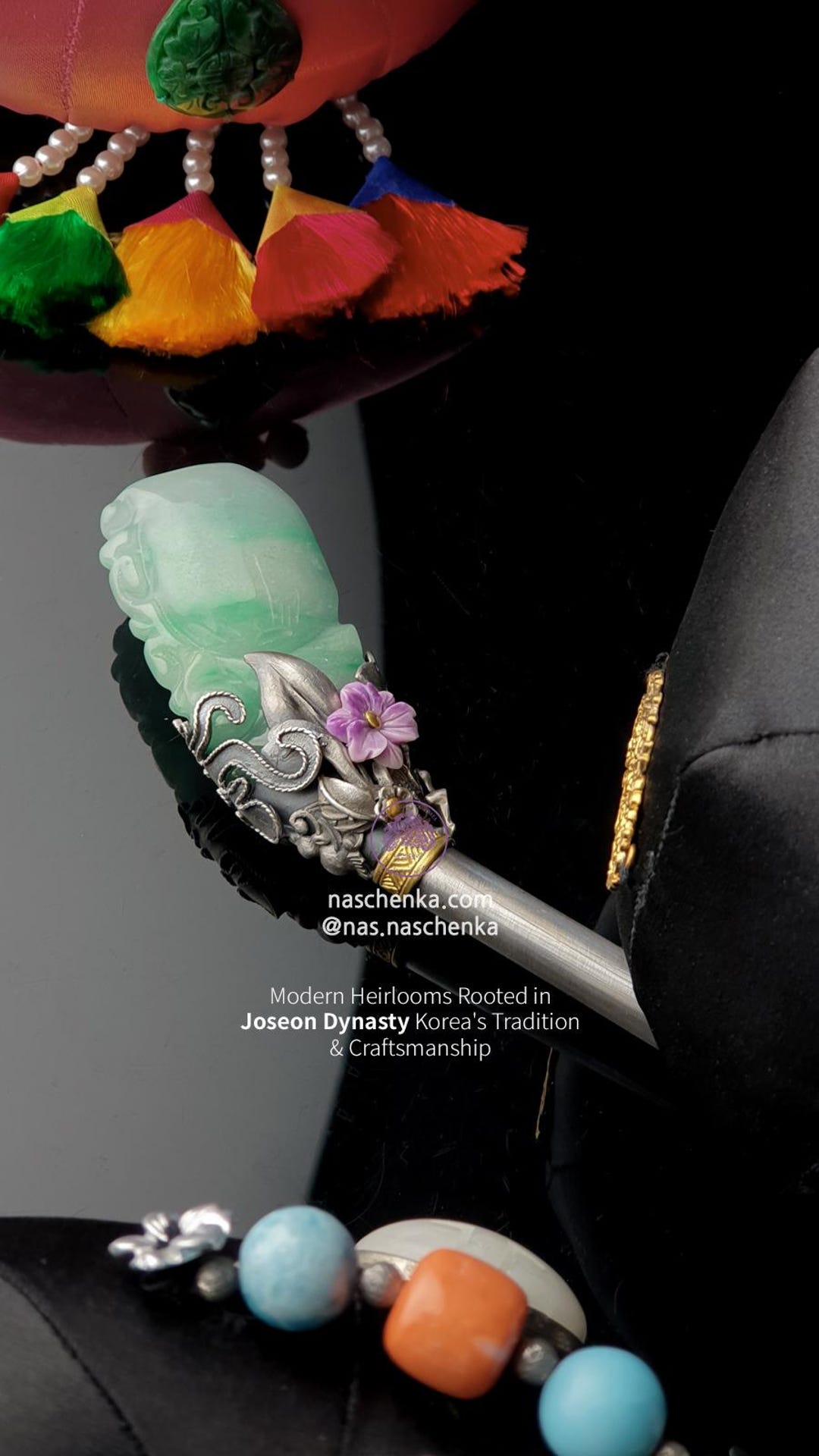 Handmade Sterling Silver Jade Binyeo Hairpin | Korean Traditional Hair ...