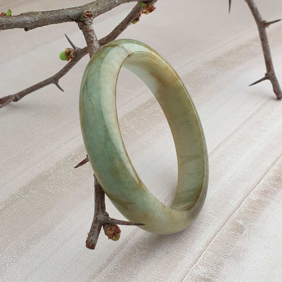 Baby Jade Bangle , Light Green Jadeite Bangle Bracelet, Jade Bangle 5.4 ...