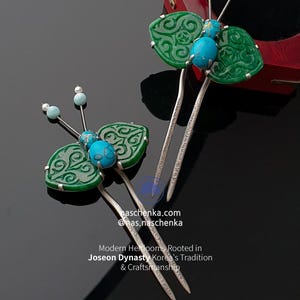 Joseon Hairpin Jade Jewelry, Korean Jade Hair Pins, NASCHENKA ...