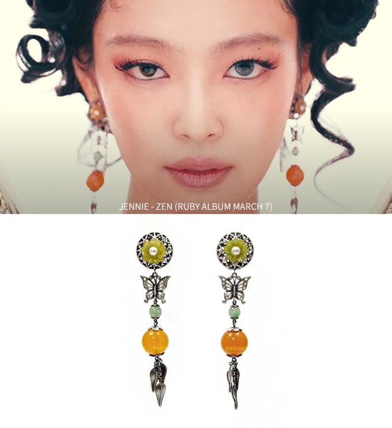NASCHENKA Handmade Korean Silver Earrings - Worn by Jennie - Exclusive ...