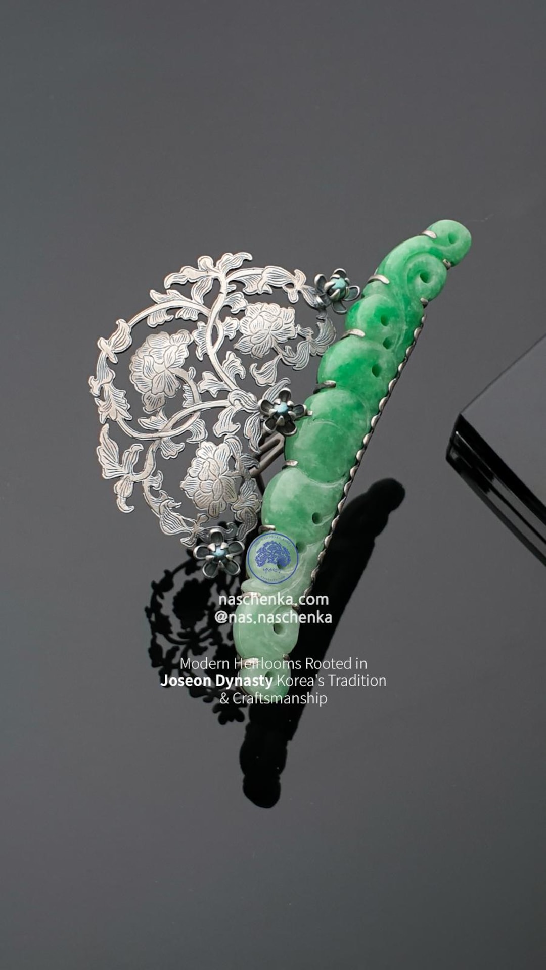 Dwikkoji (뒤꽂이) Korean NASCHENKA Royal Palace Motif Silver Hairpin ...