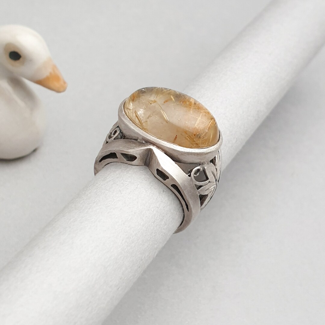 Gold Rutile Silver Craft Ring by NASCHENKA • Your Size Custom Ring ...