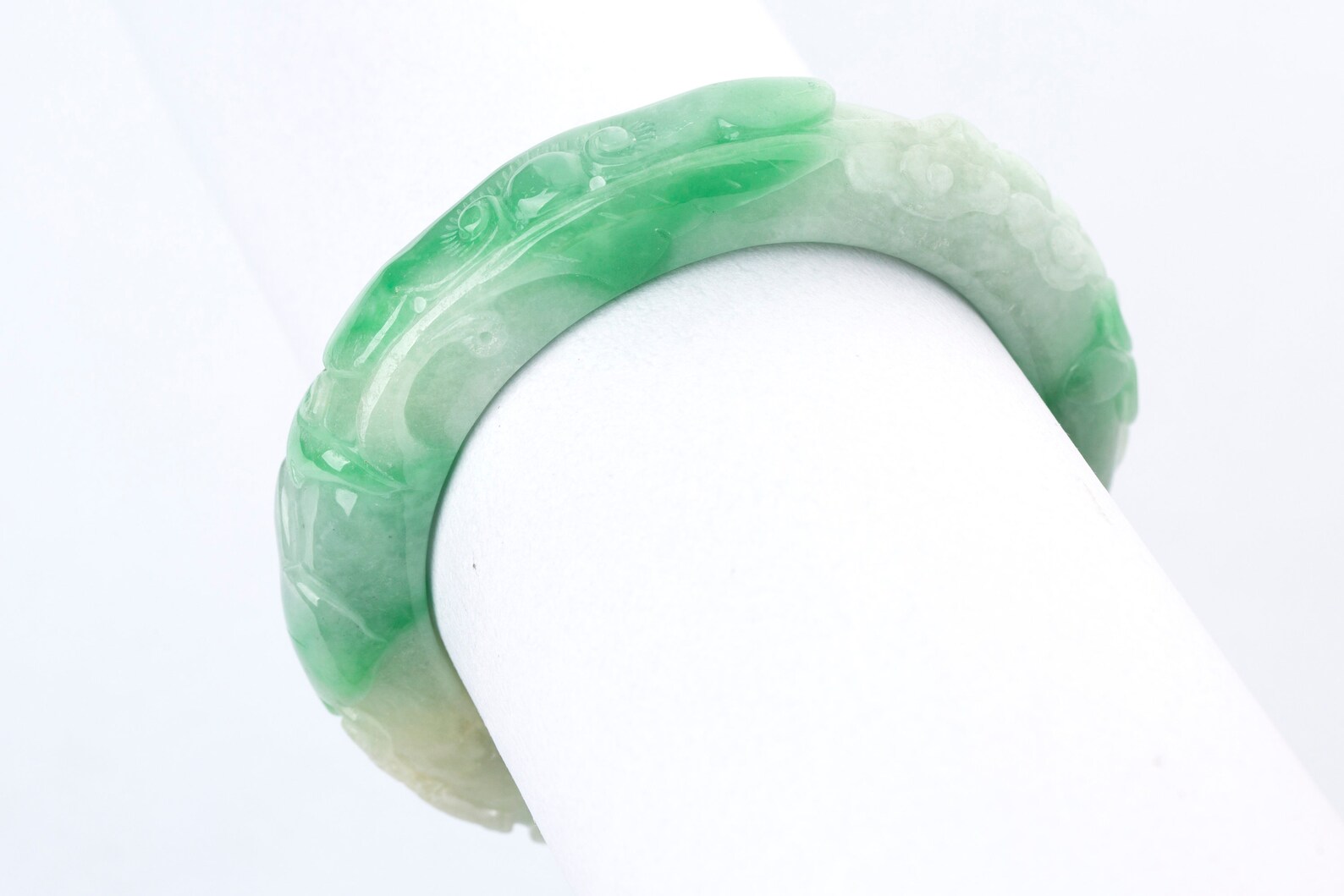 55 mm Green Jade Bangle 5.5 cm 1.3 Round shape Green | Etsy