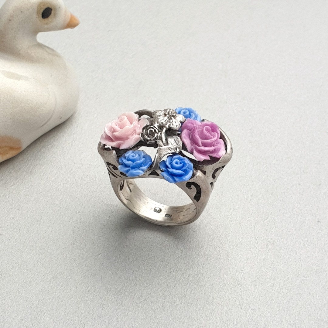 Gemstone Silver Craft Ring by NASCHENKA • Your Size Custom Ring • Best ...