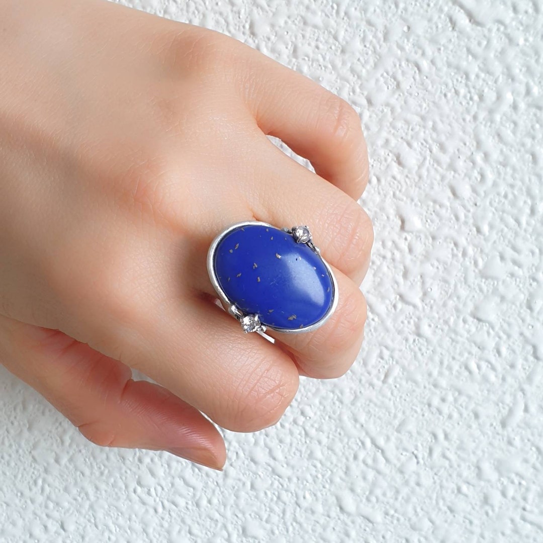 Gemstone Silver Craft Ring by NASCHENKA • Your Size Custom Ring • Best ...