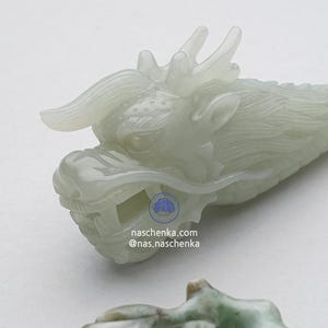 Dragon Handcrafted White Jade Binyeo 비녀 Exquisite Hand-carved Jade ...