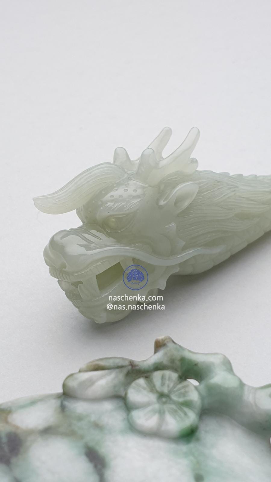 Dragon Handcrafted White Jade Binyeo 비녀 Exquisite Hand-carved Jade ...