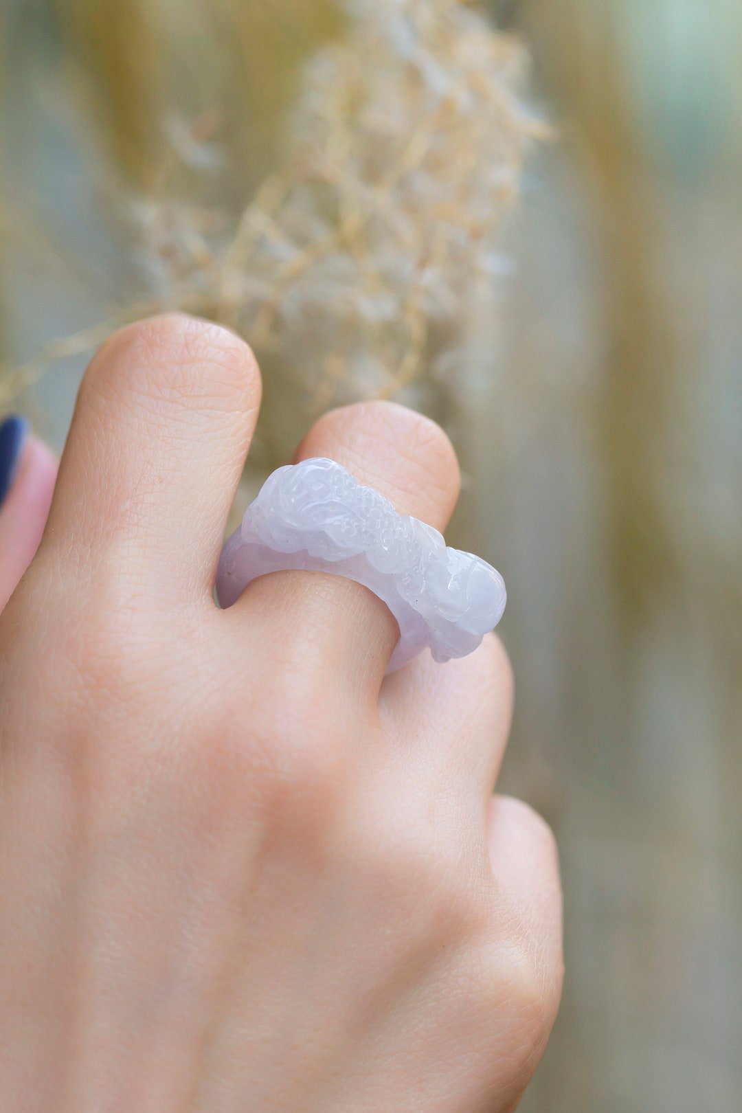 Purple Jade Ring, Korea Hanbok Ring, Lavender Jade Ring,jade Ring ...